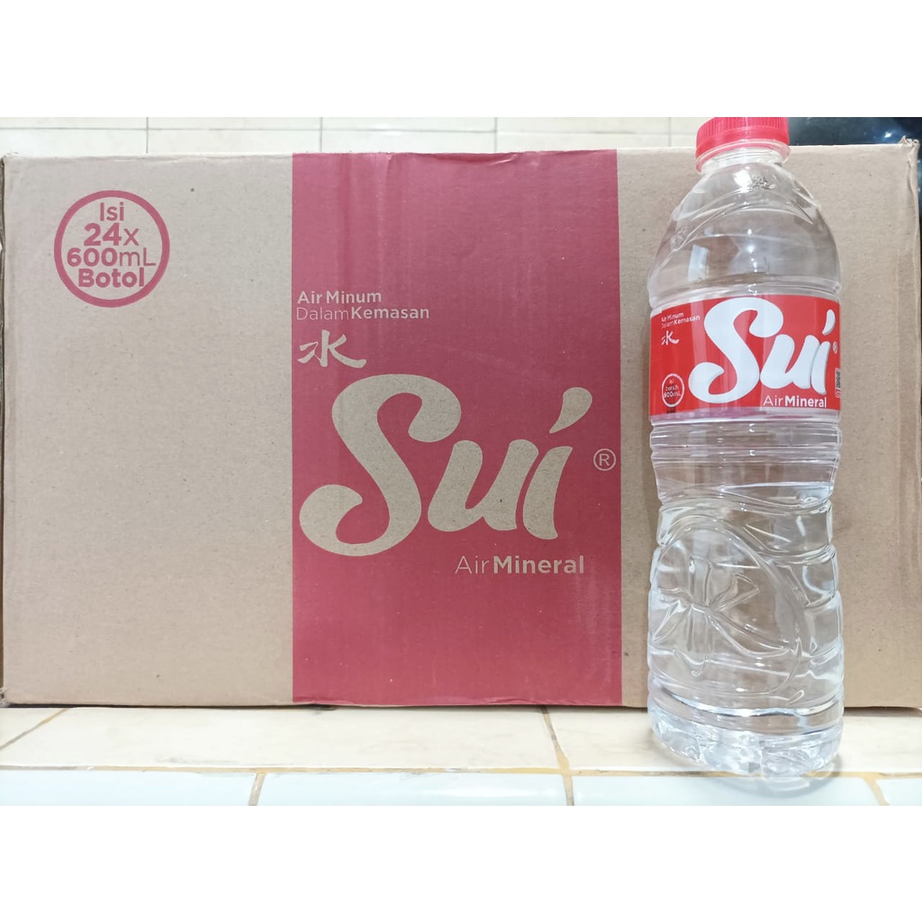 Jual Sui Air Mineral Botol 600ml Air Mineral SUI Dus Isi 24 Botol 600 ...