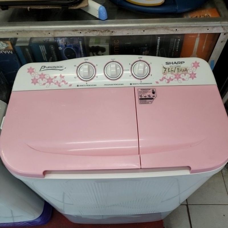 Jual MESIN CUCI 2 TABUNG SHARP 7KG 7 KG EST70MW EST 70 MW EST 70 MW LOW WATT | Shopee Indonesia