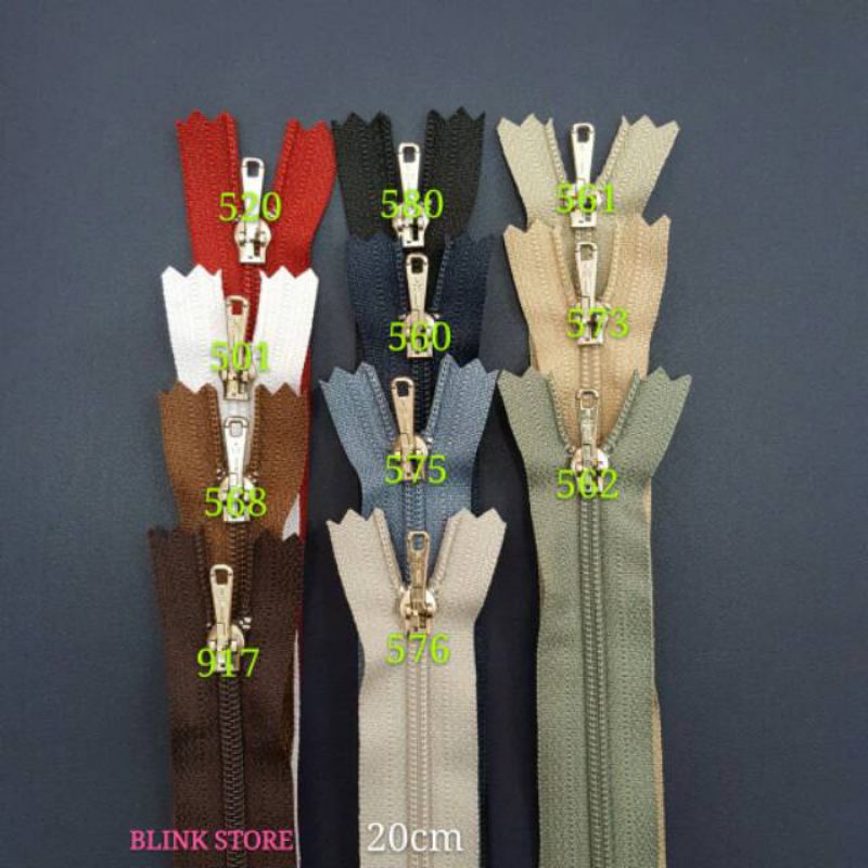 Jual Resleting YKK 8 Inch CFC39 Kepala Besar / Rit YKK 8 Inch (1 lusin) | Shopee Indonesia