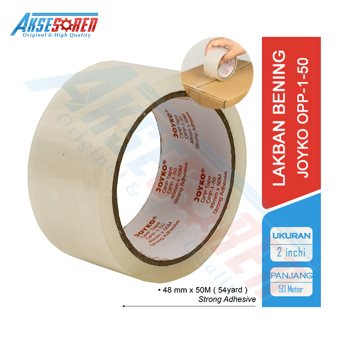 Jual Lakban Bening Besar Joyko [48 mm/2 inchi x 50 m] / Opp Tape Solatip Solasi Solasiban Bening ...