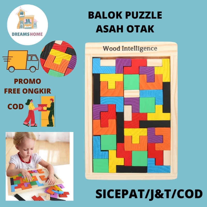 Jual Puzzle Mainan Anak Tetris Tangram Asah Otak Dan Motorik Anak Usia ...