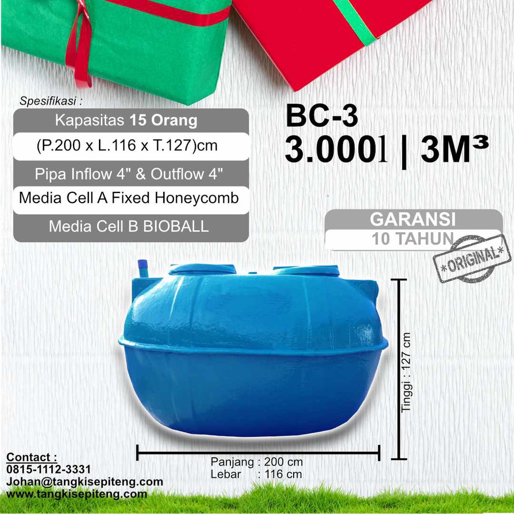 Jual Tangki BIOTECH BIOTANK 3000 Liter - BIO SEPTIC TANK | Shopee Indonesia