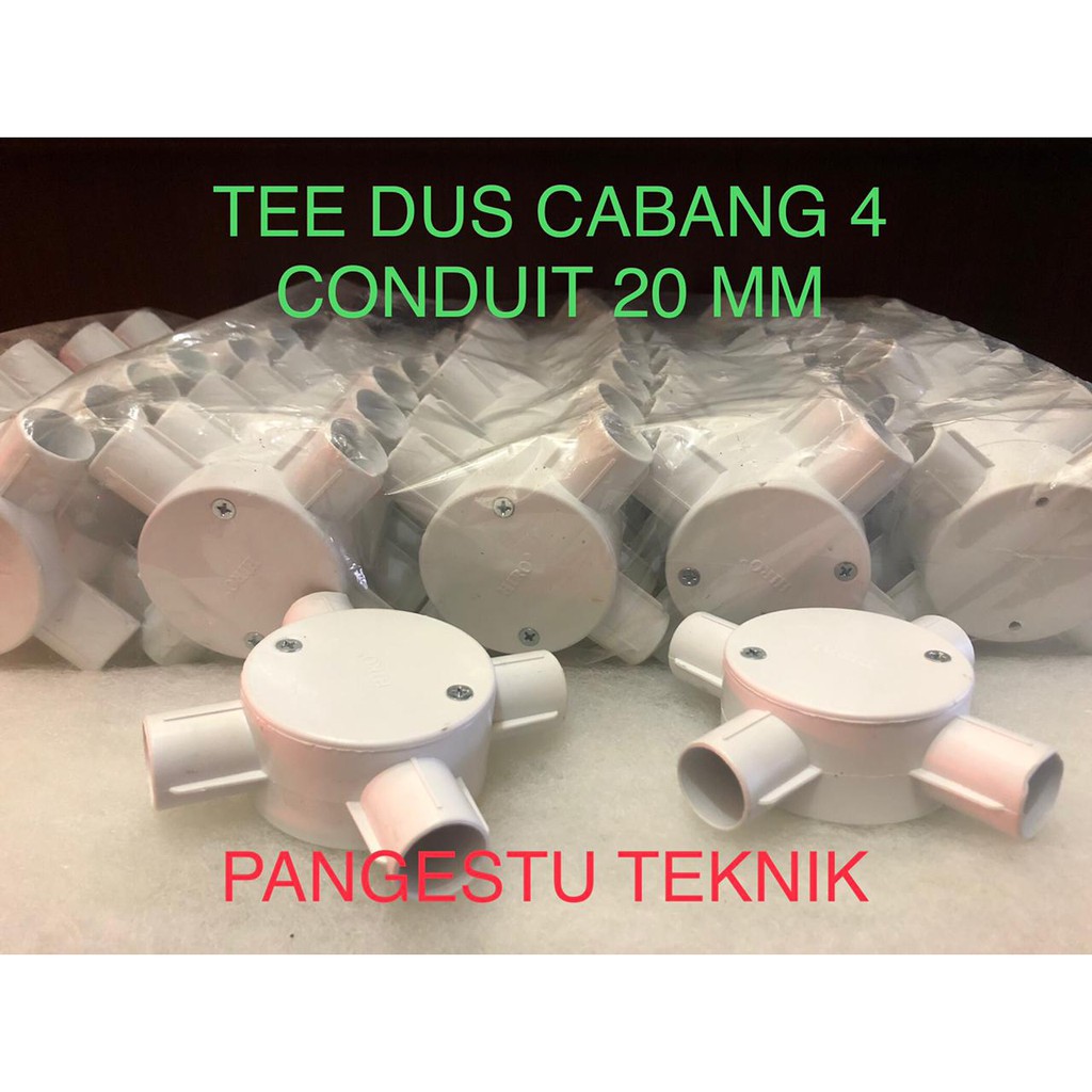 Jual T Dus Cabang 4 / Tee Dus / T Dos Jalur Listrik Putih 20MM 20 MM ...