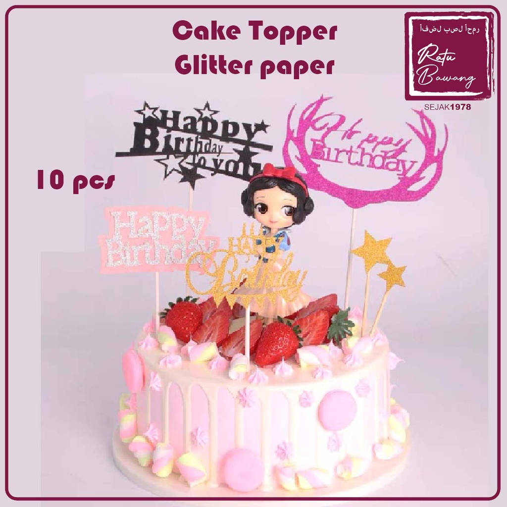 Jual [COD] Cake topper HAPPY BIRTHDAY termurah/ Cake topper KERTAS ...