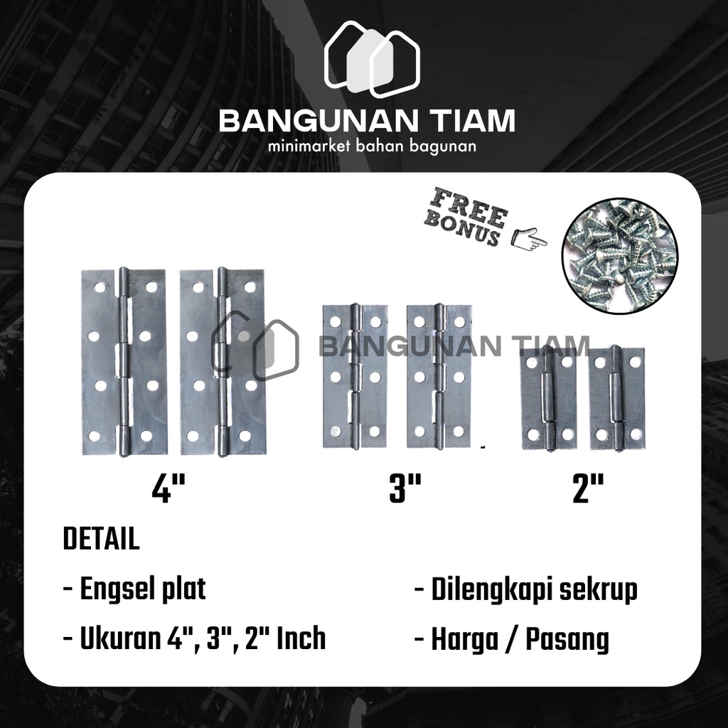 Jual ENGSEL TIPIS PLAT RRT 4", 3", 2" Inch ASLI 100% ORI UNTUK PINTUK ...