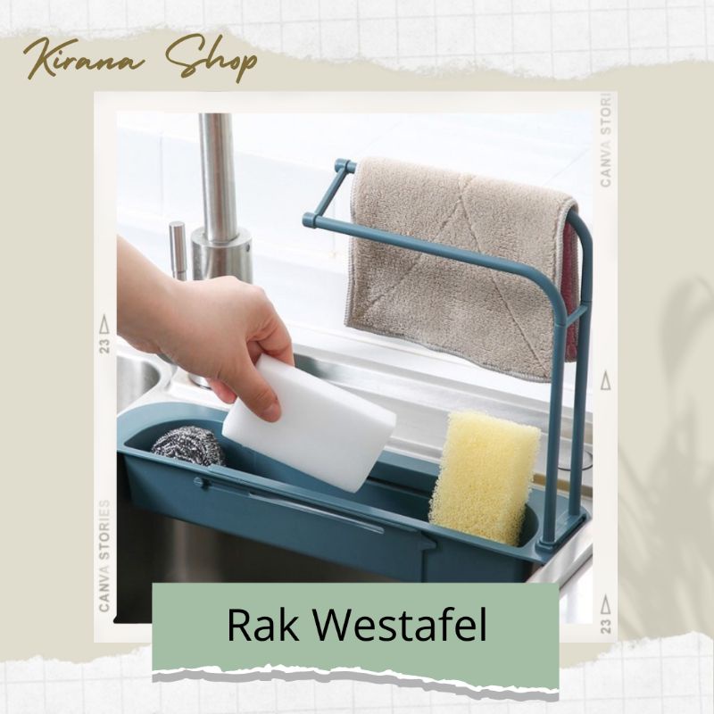 Jual Rak Wastafel Dapur Tempat Penyimpanan Spon Spons Kain Lap Sink ...