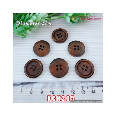 Jual Kck205 Kancing Kayu Polos Coklat Tua 20mm 1 Bks Isi 12 | Shopee ...