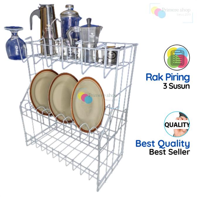 Jual Rak Piring Wastafel Stainless 3 Susun Murah / Rak Dapur Serbaguna ...