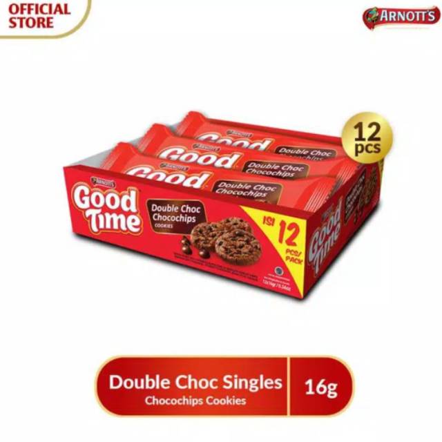 Jual Good Time Cookies Double Choc Singles 16gr x 12 pcs | Shopee Indonesia