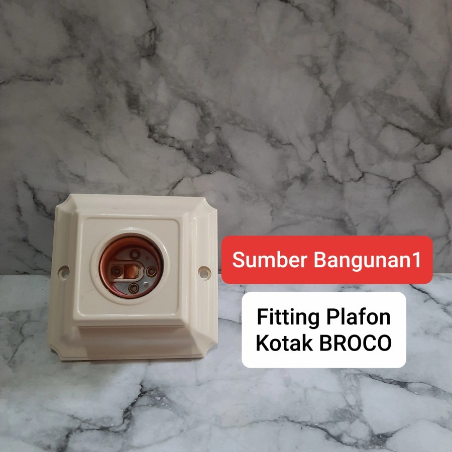 Jual Fitting plafon lampu BROCO dudukan lampu atap kotak | Shopee Indonesia