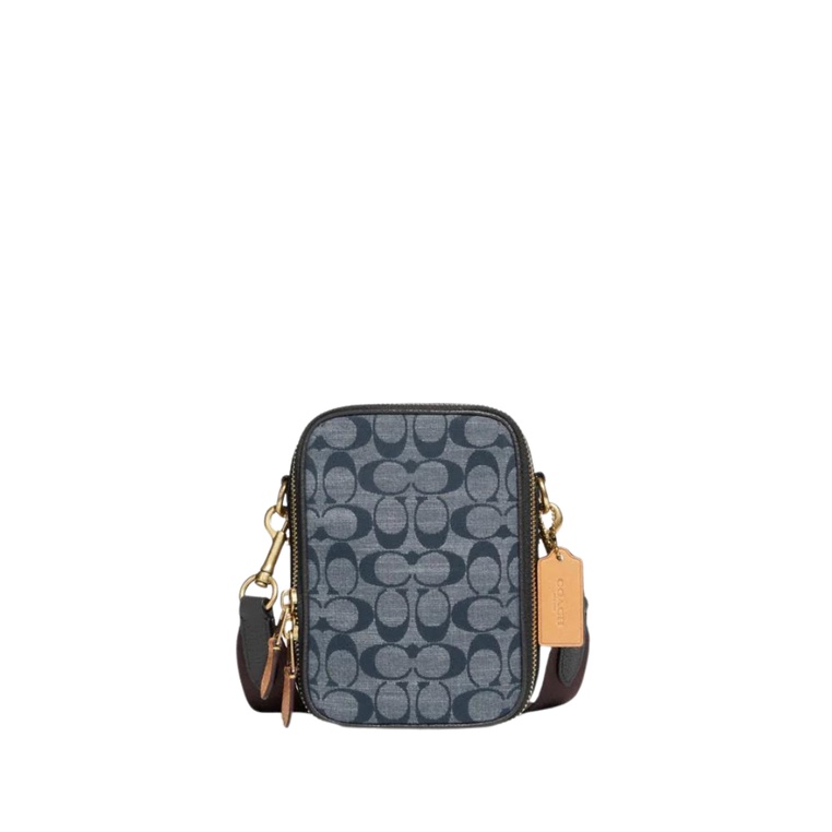 Jual COACH Stanton Crossbody in Signature Chambray in Brass Denim Multi ...