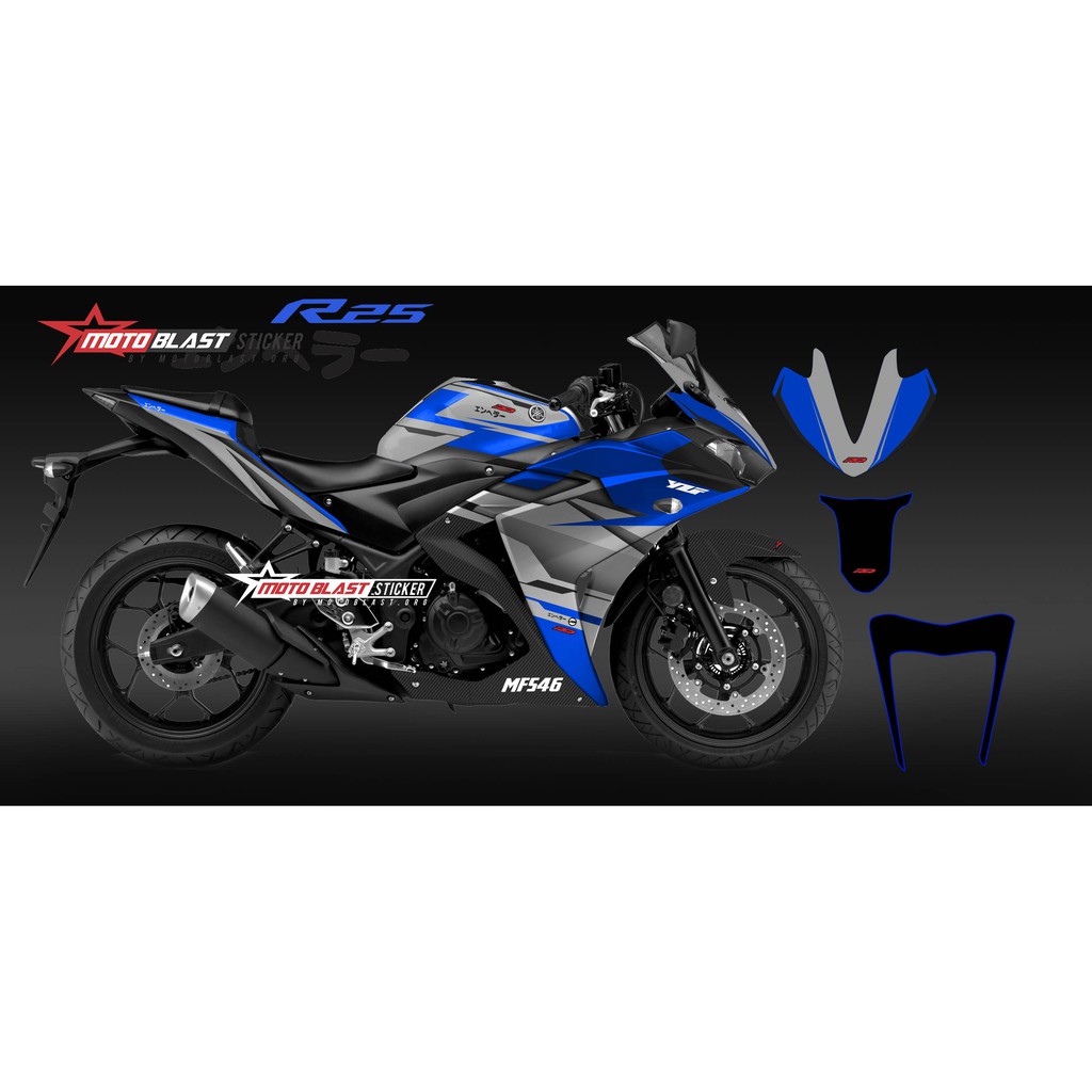 Jual Decal Stiker Yamaha R25 Blue Full Body Motoblast | Shopee Indonesia