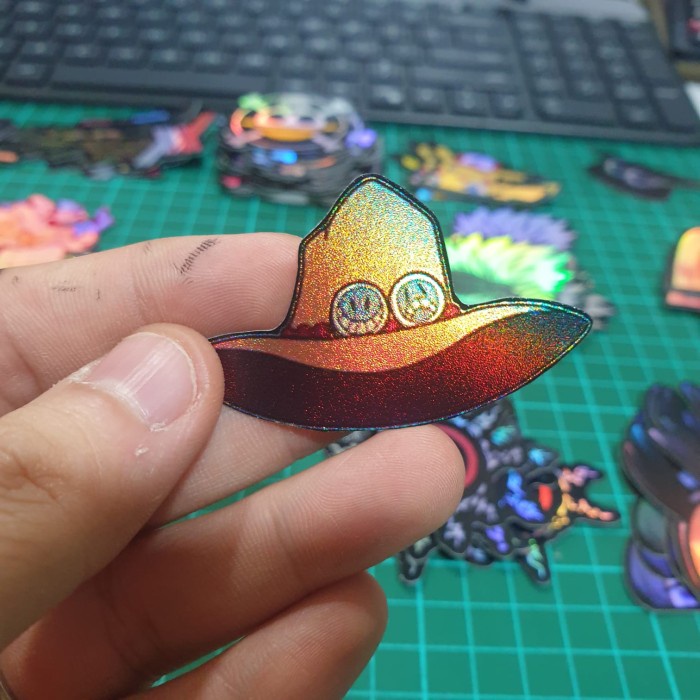 Jual Sticker Hologram Anime - PSH1061 - One Piece - Topi ACE | Shopee ...