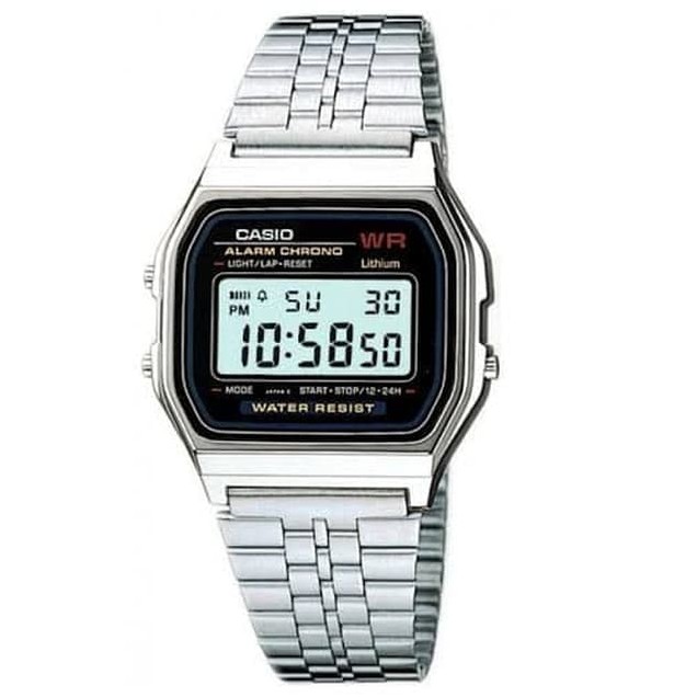 Jual Casio Retro A159WA-N1DF Digital Dial Stainless Steel Strap ...