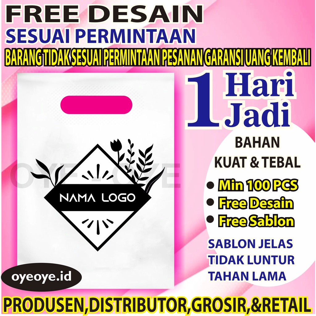 Jual Plastik Sablon Packing Olshop Plong 25x35 CM Murah Free Design ...