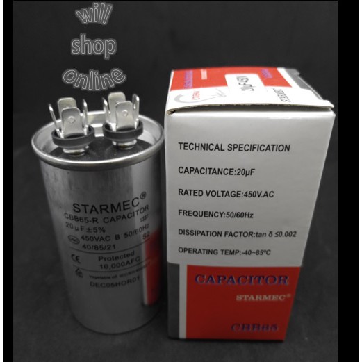 Jual KAPASITOR CAPASITOR AC 20uF STARMEC | Shopee Indonesia