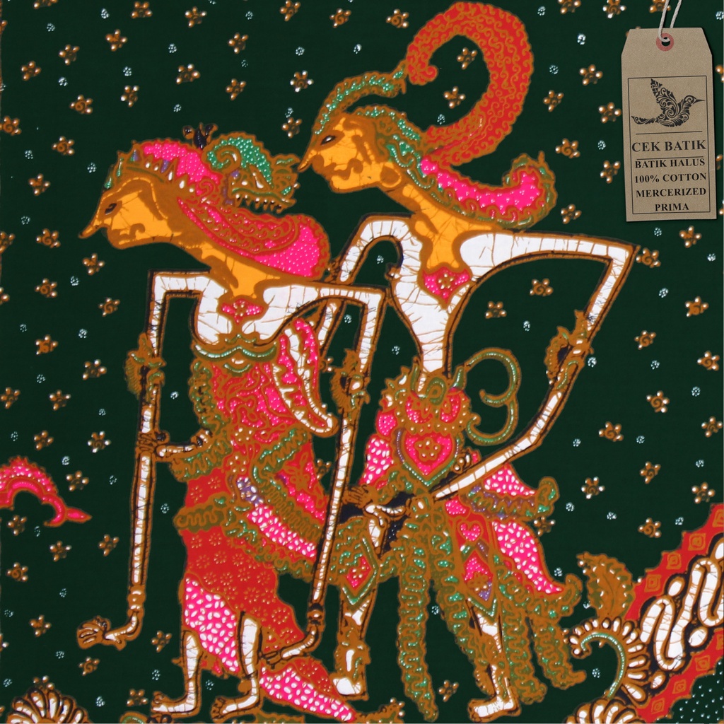 Jual kain batik - Motif Semi Tulis Pangeran dan Putri Wayang (Hijau ...