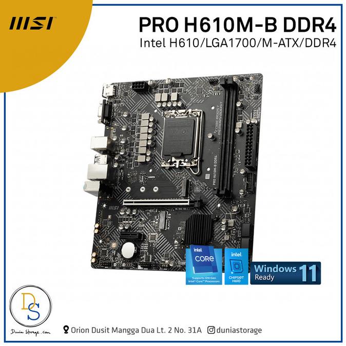 Jual MSI PRO H610M-B DDR4 Intel H610 LGA 1700 Micro ATX Motherboard ...