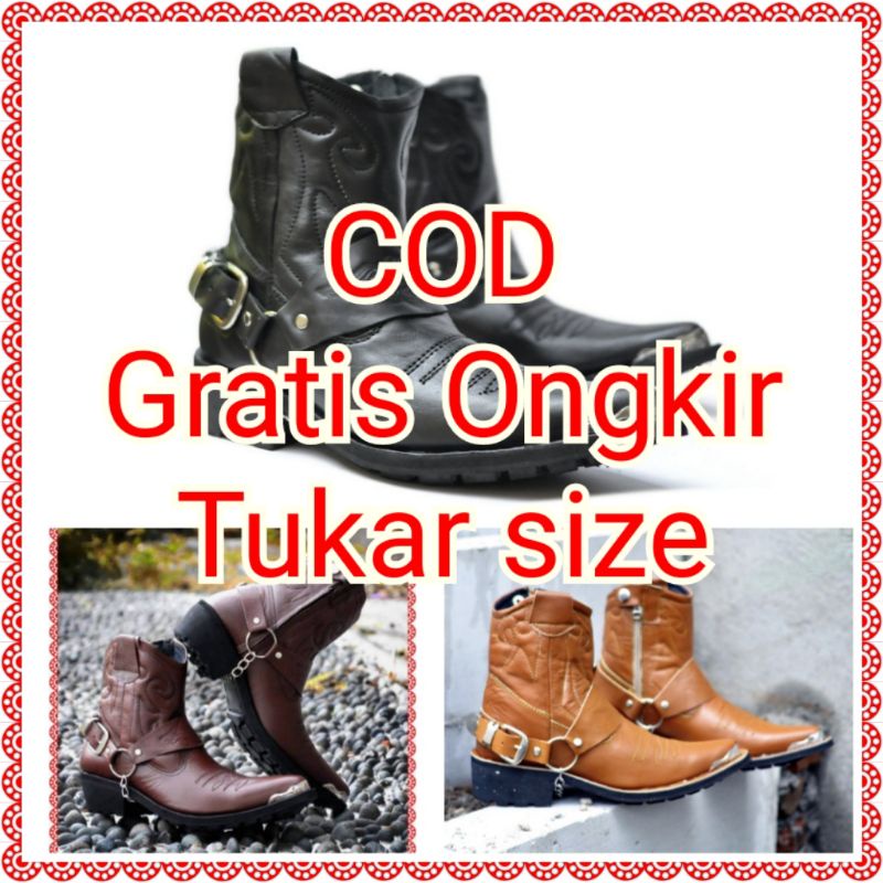 Jual Sepatu Jenggel Koboy Koboi Cowboy Coboy Pria | Shopee Indonesia