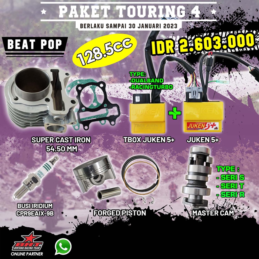Jual PAKET TOURING 4 BEAT POP ESP BRT - BLOCK CAST IRON PISTON 54.50 ...