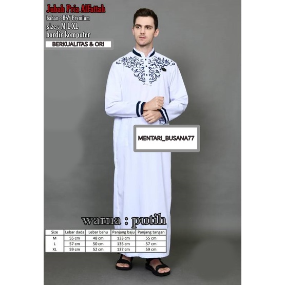 Jual NEW Jubah Pria AL-FATTAH Premium / Gamis Muslim Laki-Laki / Jubah Pria Dewasa & Remaja ...