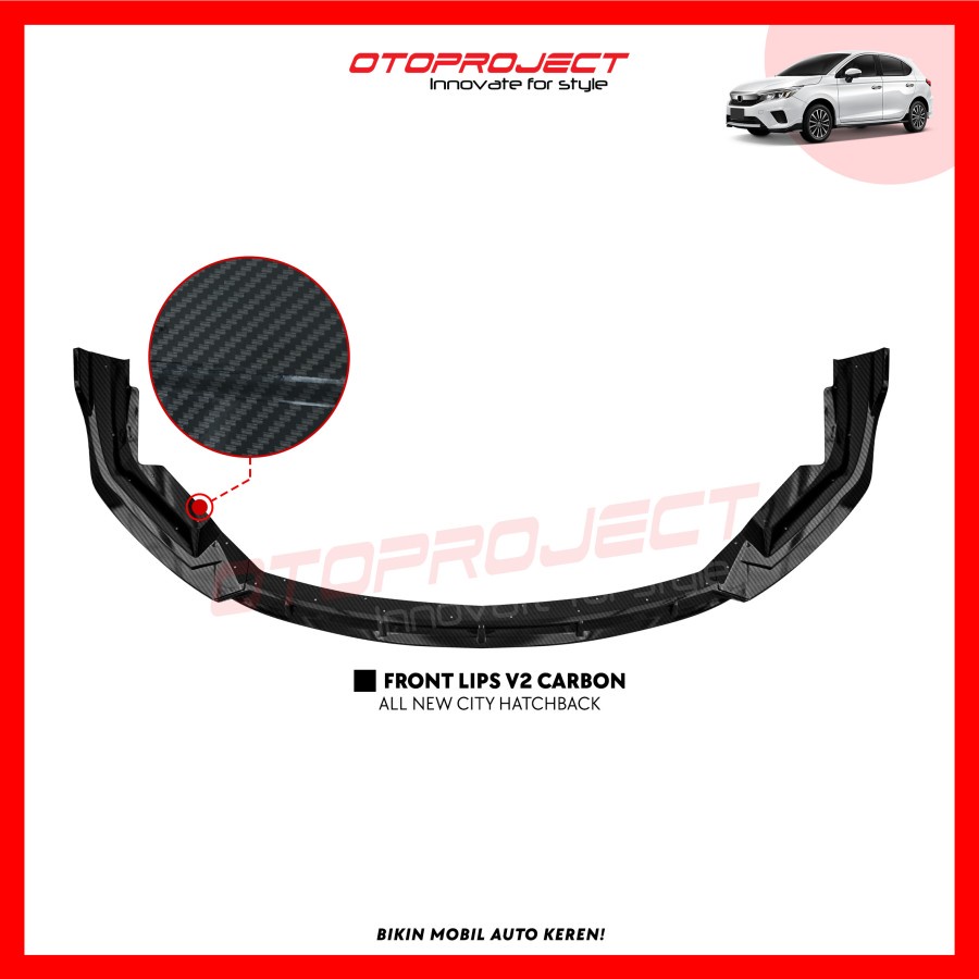 Jual FRONT LIPS BUMPER CARBON ALL NEW CITY HATCHBACK 2021-2022 | Shopee ...