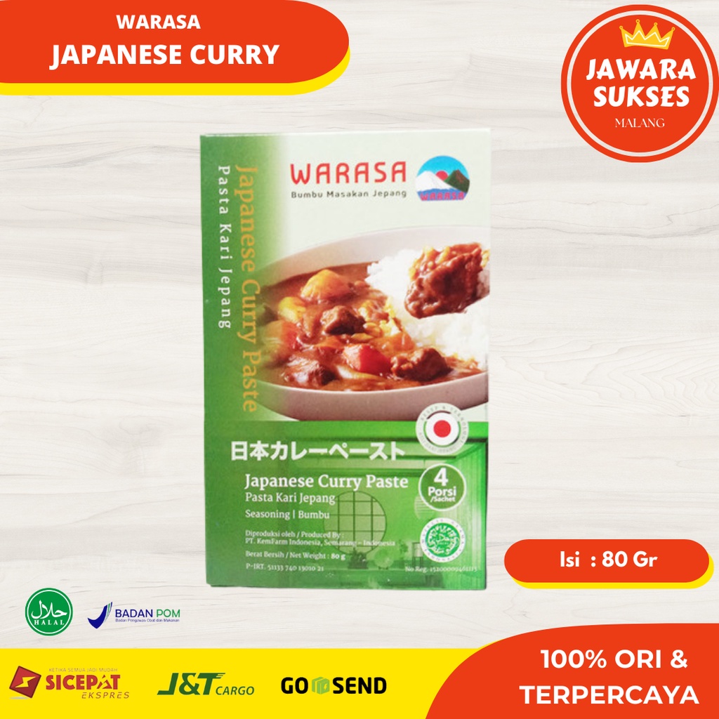 Jual Warasa Japanese Curry Paste Bumbu Kari Jepang 80Gr Halal Non MSG ...