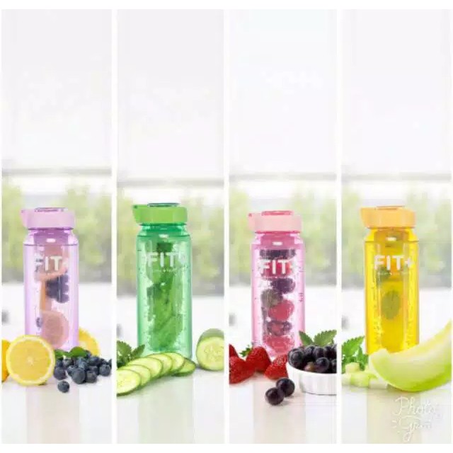 Jual Botol Minum Infus Water Fit + / botol minum fit kekinian | Shopee ...