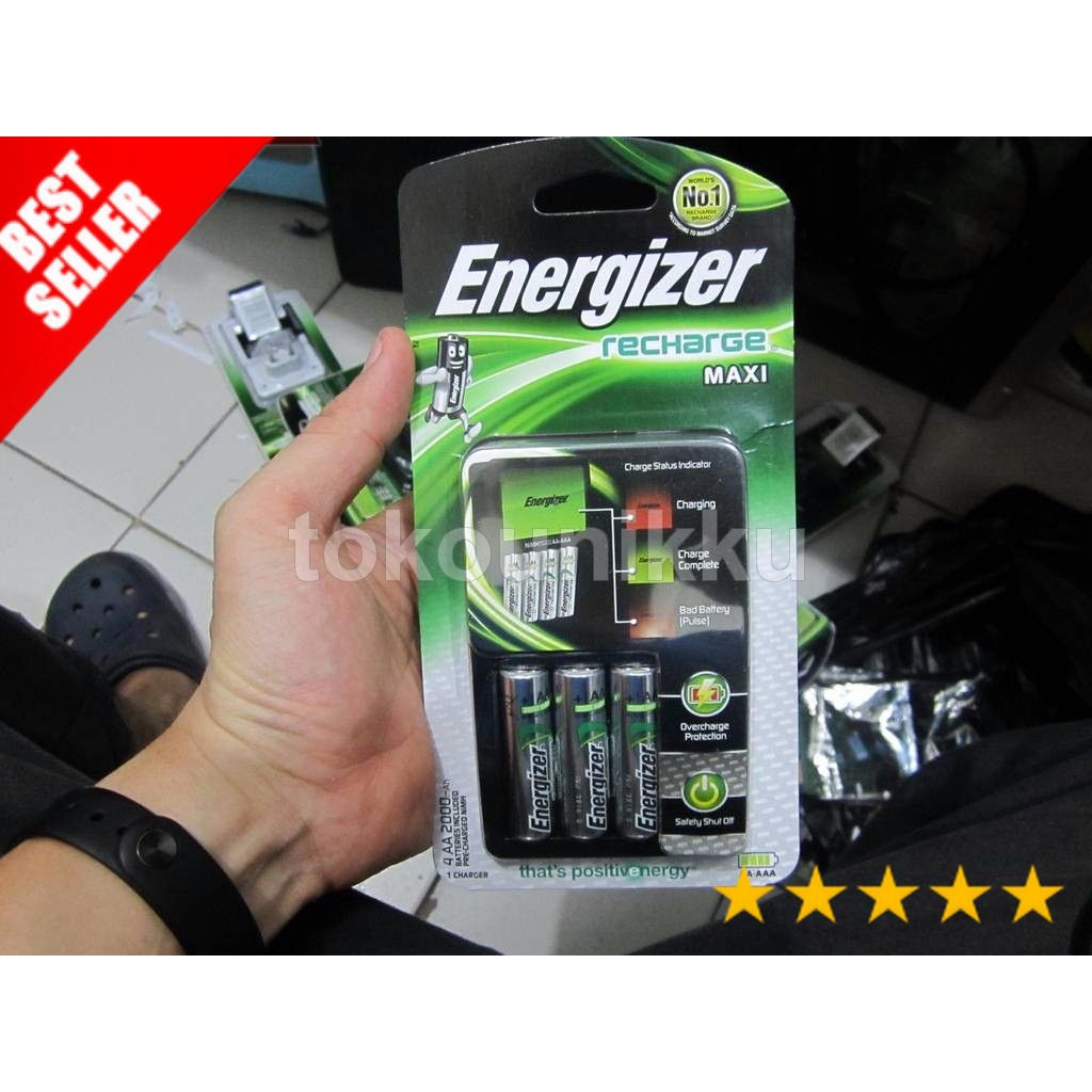 Jual Recharge Battery Batere Baterai Energizer MAXI CHARGER - AA/AAA (BONUS BATERAI AA 2000 mAH ...