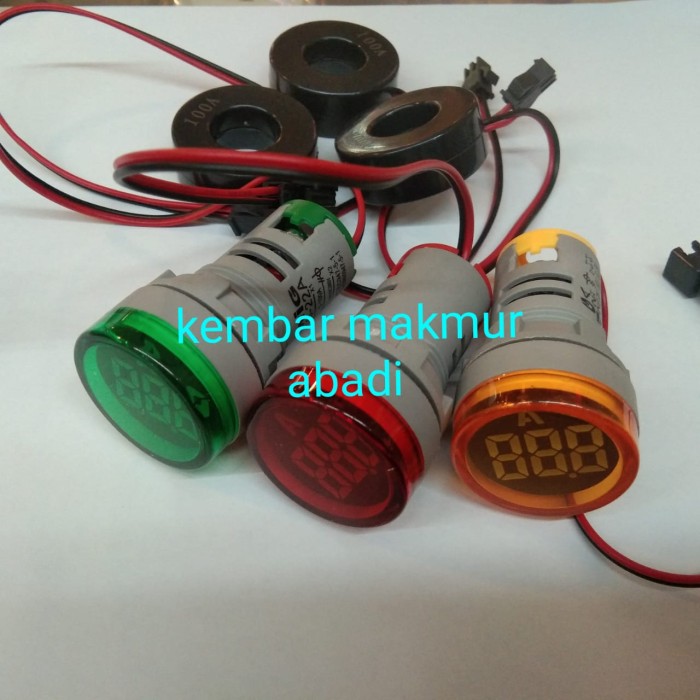 Jual Pilot Lamp LED With Ampere Indicator 0~100A 22mm AC 220VAC 220 ...