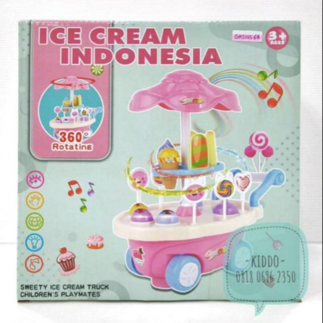Jual Mainan gerobak es krim dan lolipop - ice cream dan candy cart - GHS | Shopee Indonesia