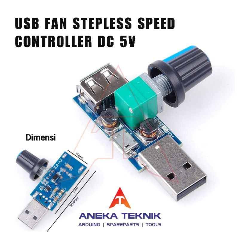 Jual USB Fan Stepless Speed Controller / Pengatur Kecepatan Kipas USB ...