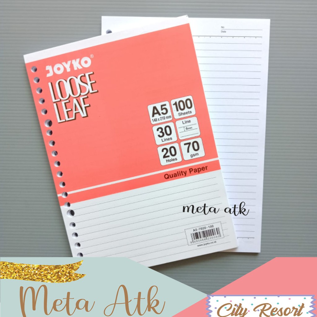 Jual Loose Leaf / Isi Kertas File / Binder Joyko A5-7020 100 Lembar | Shopee Indonesia