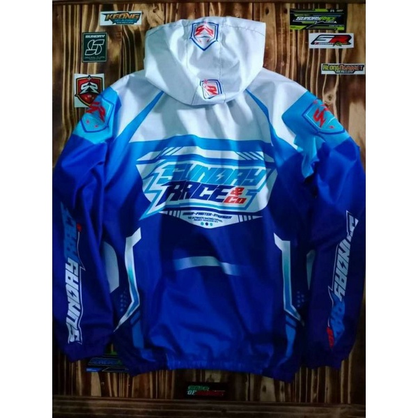 Jual jaket parasut original sunday race motif racing allsize | Shopee Indonesia