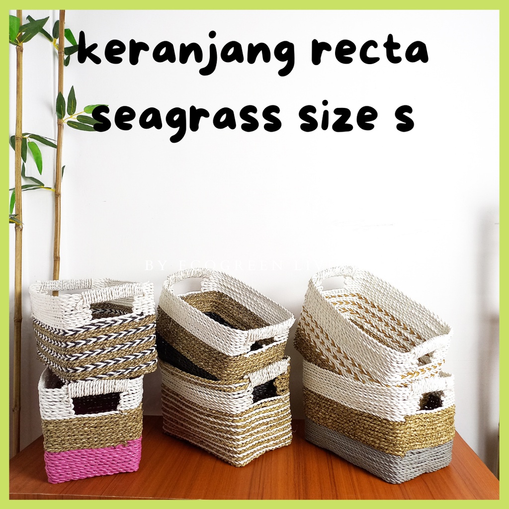 Jual KERANJANG ANYAMAN SEAGRASS / RECTA SEAGRASS SIZE S 30X19X19 CM ...