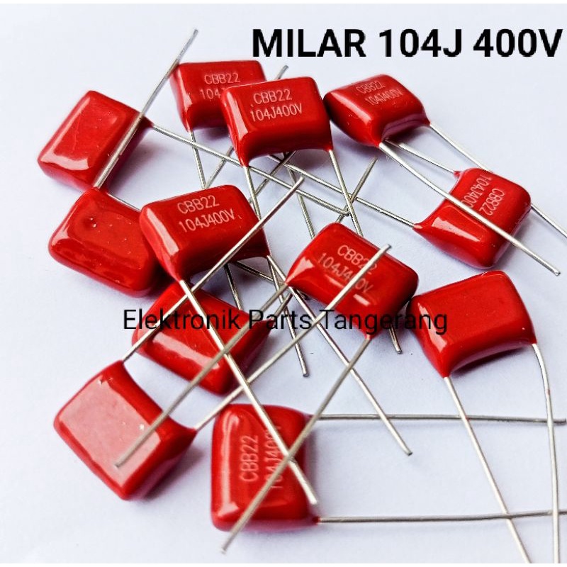 Jual CAPACITOR MILAR 104J 400V MILAR 104 J 400V KAPASITOR MILAR 104J ...