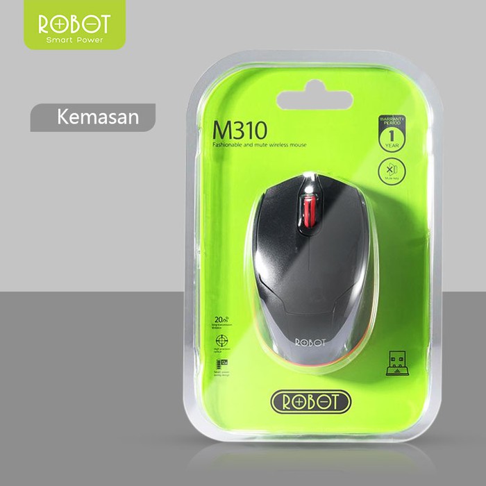 Jual Mouse ROBOT M310 Wireless 2.4 GHz Optical Mouse ORIGINAL ROBOT ...