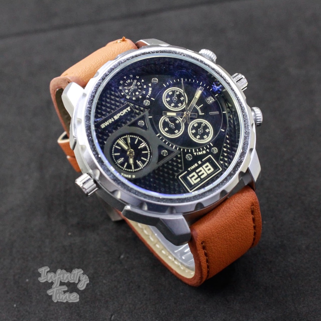 Jual Jam Tangan Cowok Awin Bwin Sport Dualtime Analog Tanggal Aktif ...