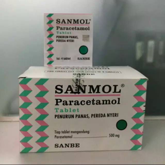 Jual Sanmol Tablet Paracetamol 500mg Per Strip (4 Tablet) | Shopee ...