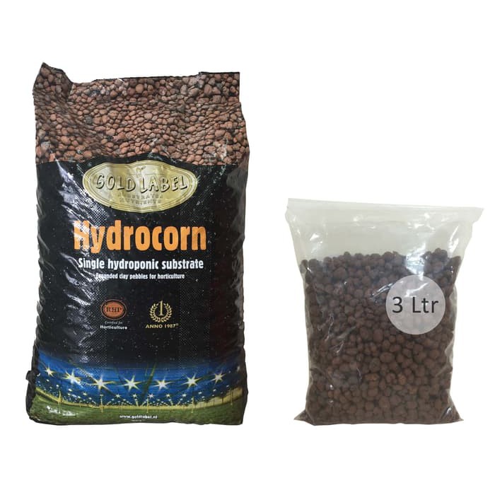 Jual HYDROCORN HYDRO HYDROTON GOLD LABEL 3 LITER Media Tanam Hidroponik ...