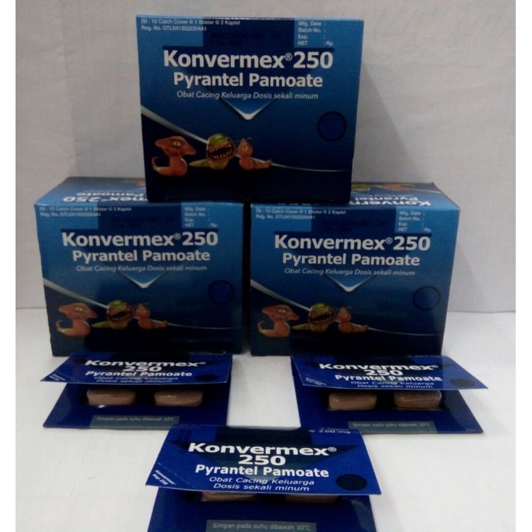 Jual Konvermex 250 Obat cacing(Strip 2's) | Shopee Indonesia