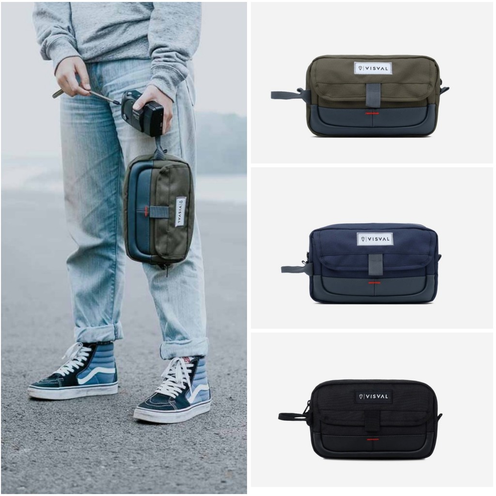 Jual Visval Flashpack Dopp Kit Olive - Tas Visval Hand Bag Clouth ...