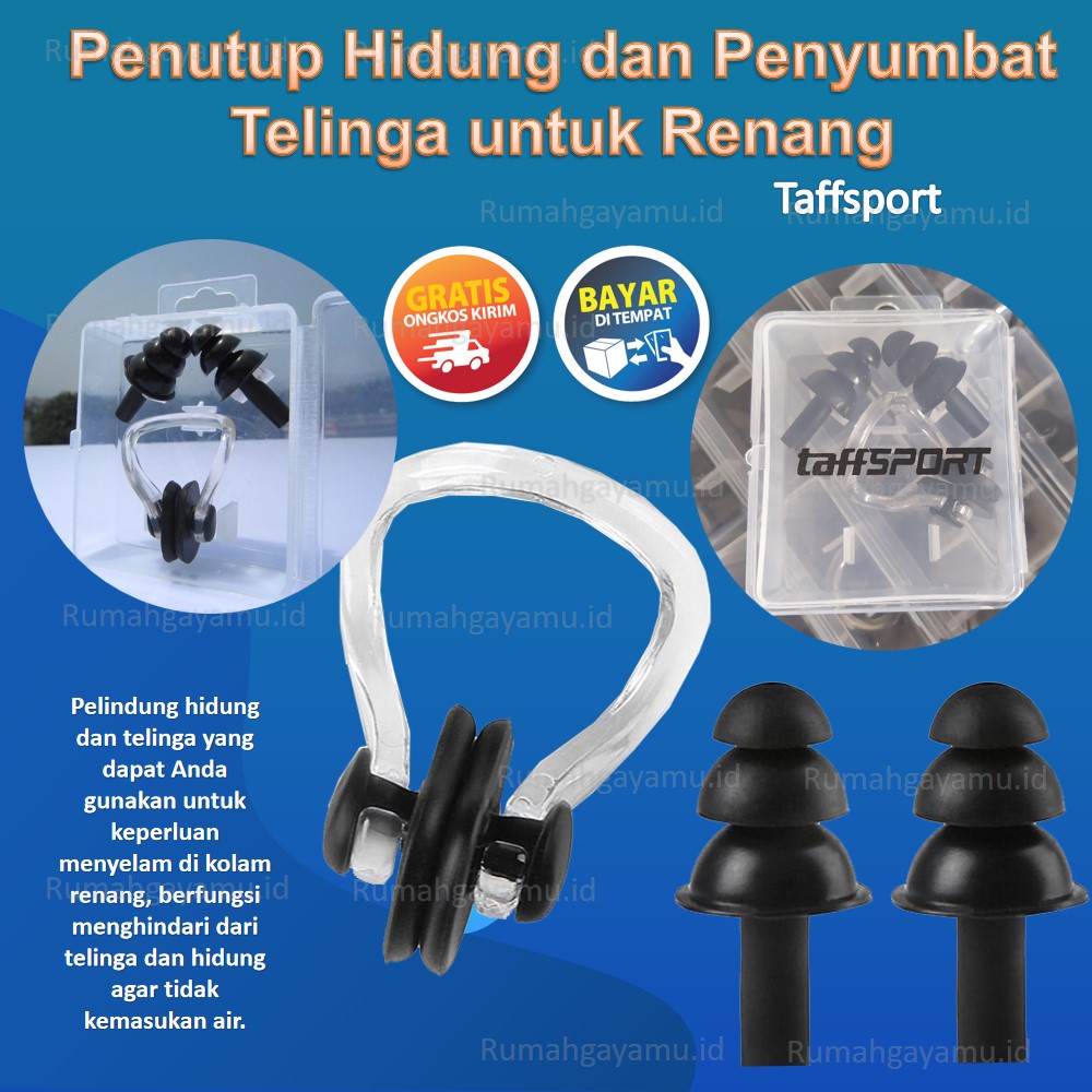 Jual Penutup Hidung dan Penyumbat Telinga untuk Renang - Black | Shopee ...