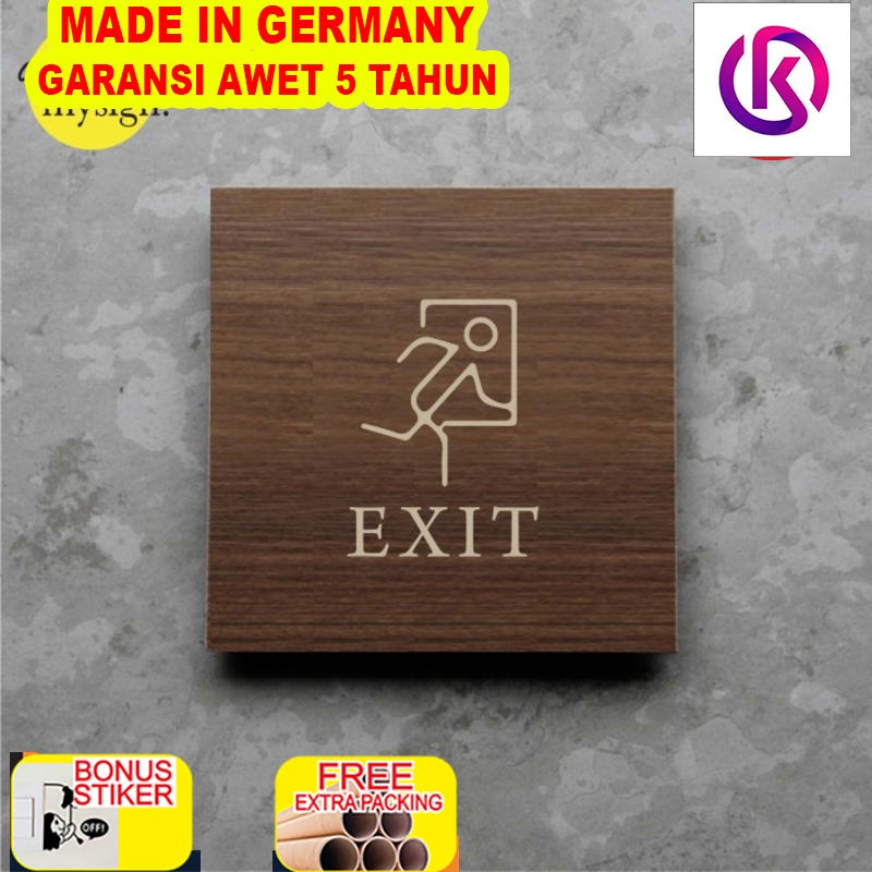 Jual Murah Papan Exit Sign Board Kayu Print Signage Label Nama Ruang ...