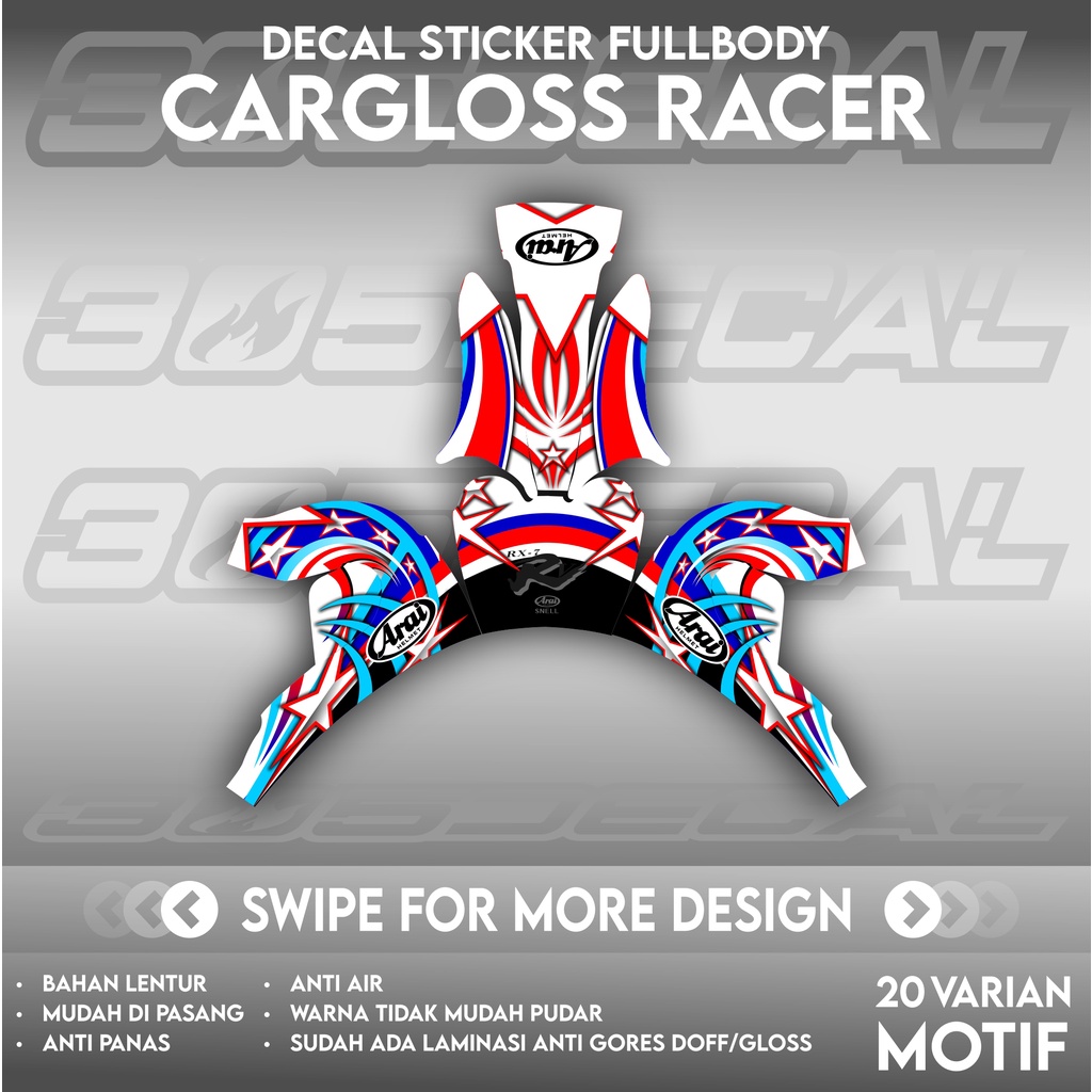 Jual Sticker decal helm cargloss racer old atau helm ori vixion old ...