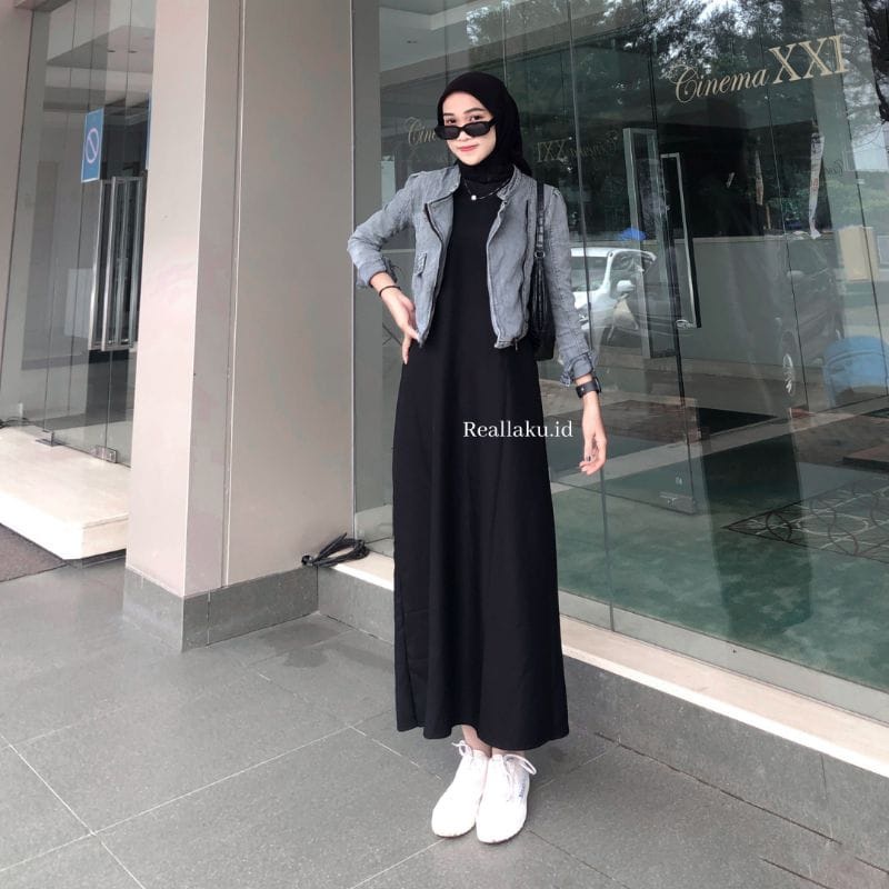 Jual Inner Dress Panjang Tanpa Lengan S M L XL // Singlet Sleeveless Inner Span Maxi Allsize ...