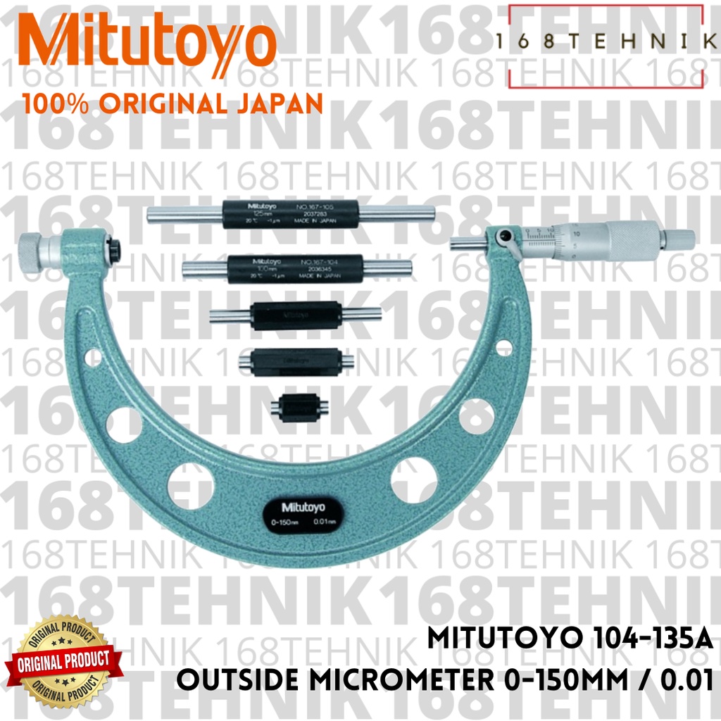 Jual MITUTOYO 104-135A Outside Micrometer 0-150 / 0.01mm Mikrometer Luar | Shopee Indonesia