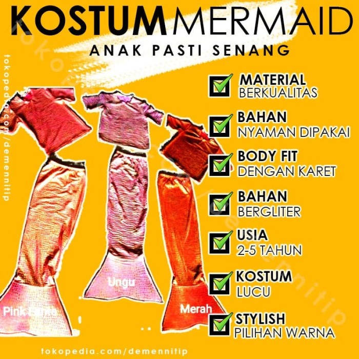 Jual Murah Meriah Baju Duyung Baju Putri Duyung Kostum Putri Duyung ...