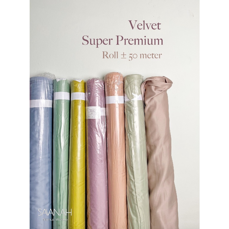 Jual 1 Roll / 50 meter kain satin Silk Velvet Super Premium/ Sateen ...