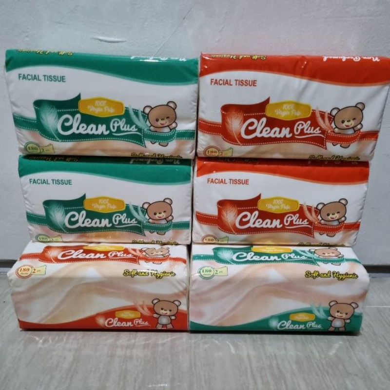 Jual Facial Tissue Clean Plus 180 Sheet | Shopee Indonesia
